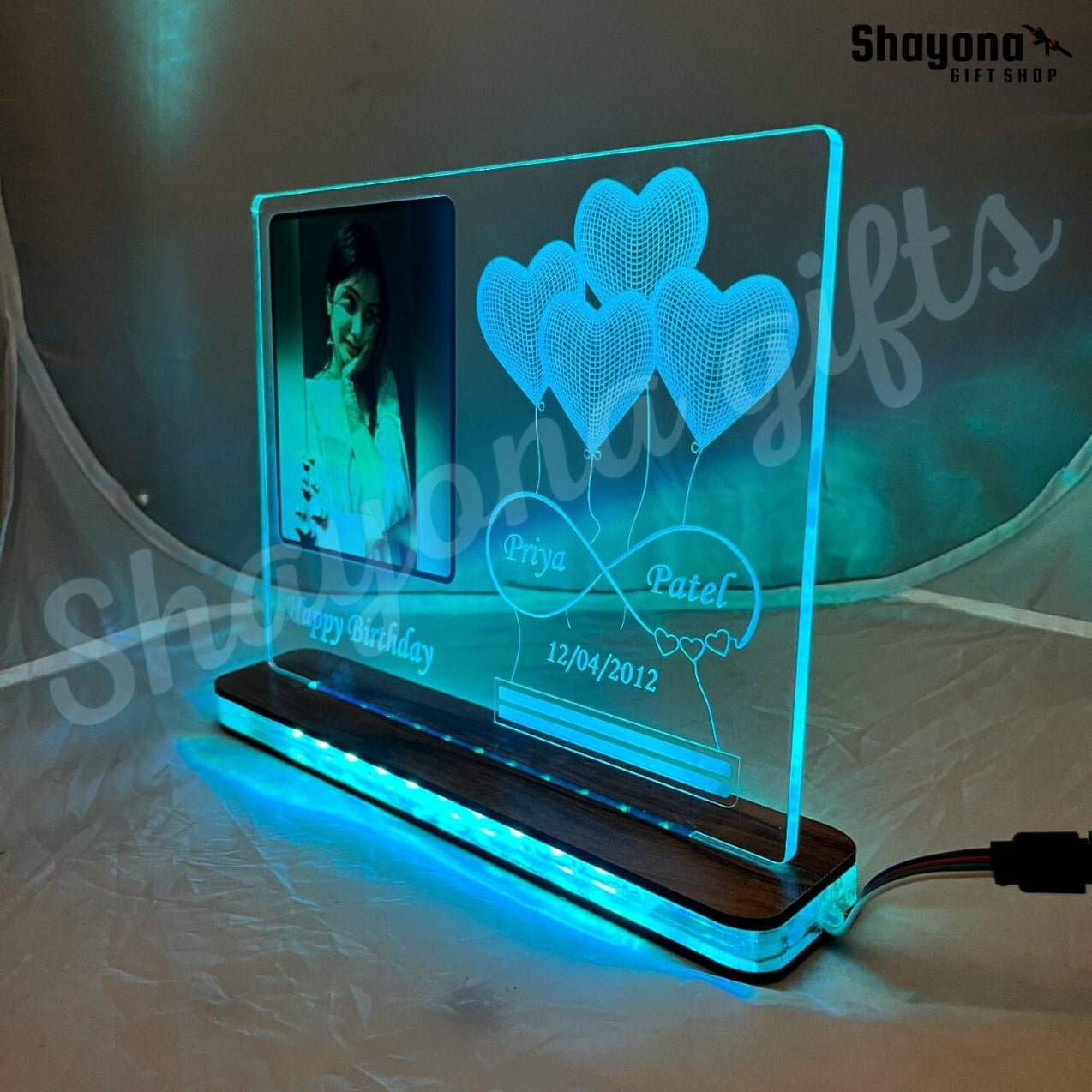 Personalized Birthday LED Table Lamp| Custom Portrait Plaque | Custom ...