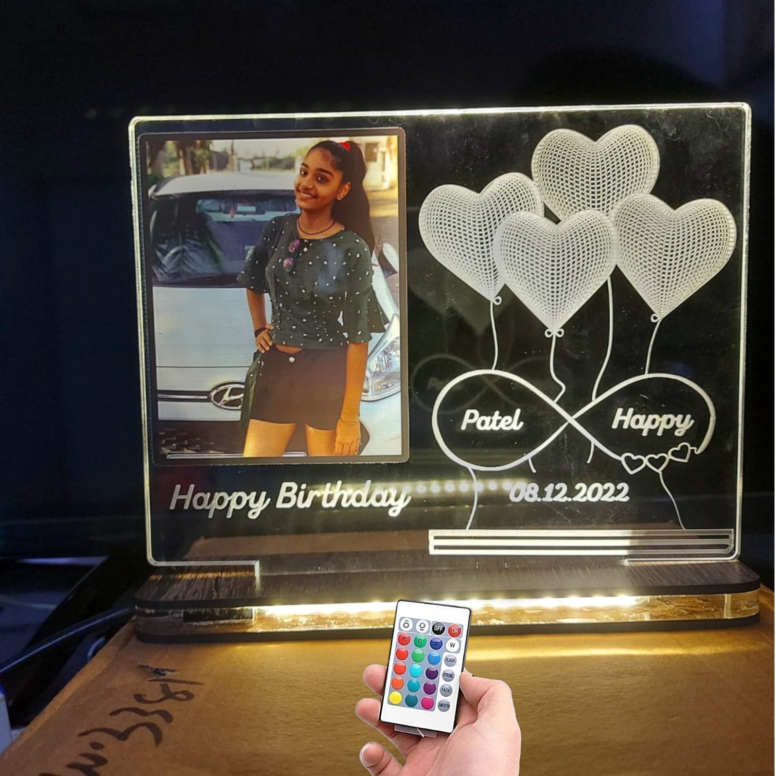 Personalized Birthday LED Table Lamp| Custom Portrait Plaque | Custom ...